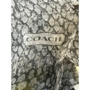 Coach | Accessories | Coach Womens Gray Print Chiffon Long Rectangle ...